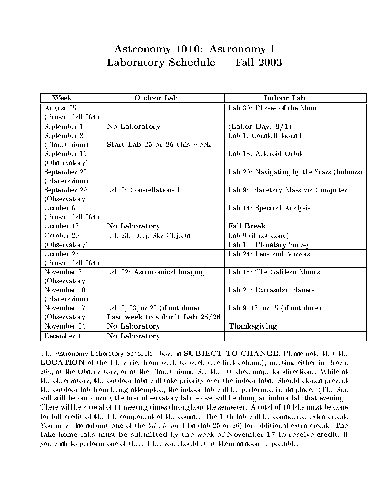 ASTRONOMY 1010: EXTRA INFORMATION